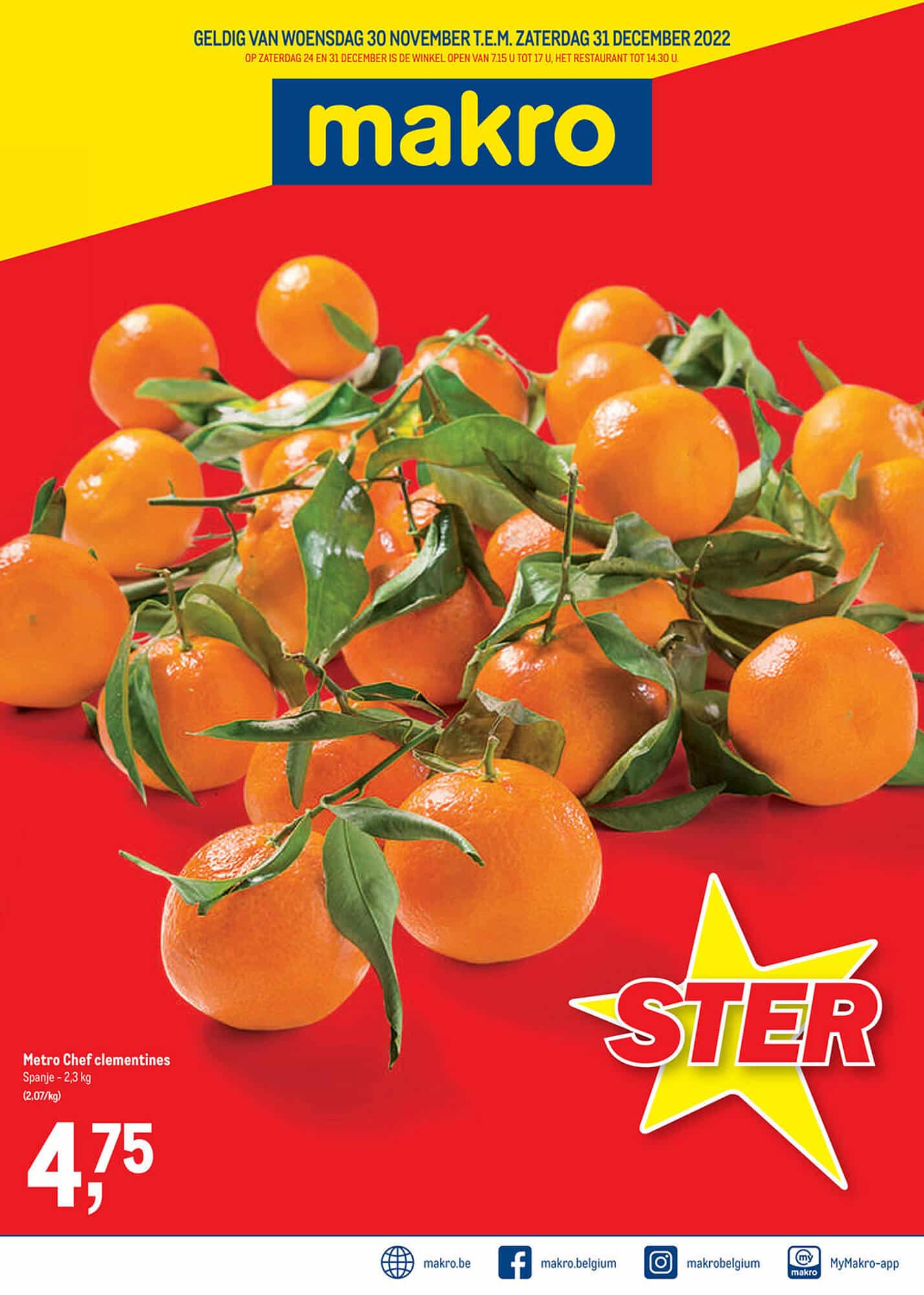 Makro folder 30 november t/m 31 december 2022. Food